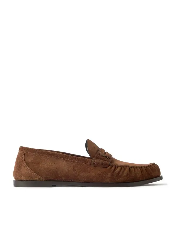 Saint Laurent Laurent Suede Penny Loafers - Brown