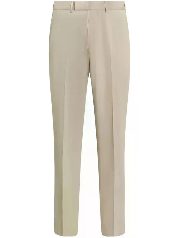 Zegna Centoventimila Cotton-wool Trousers - Neutrals