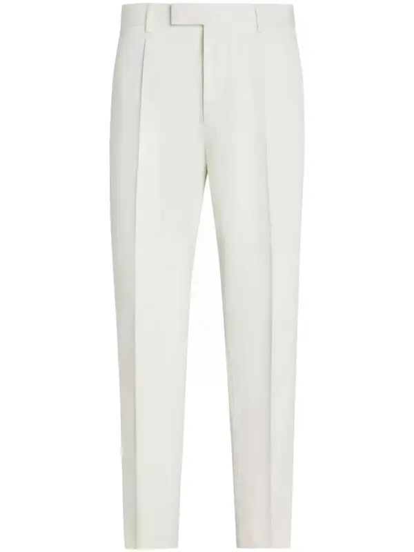 Zegna Pressed-crease Trousers - White