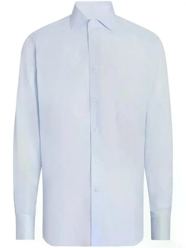 Zegna Micro-checked 300 Cotton Shirt