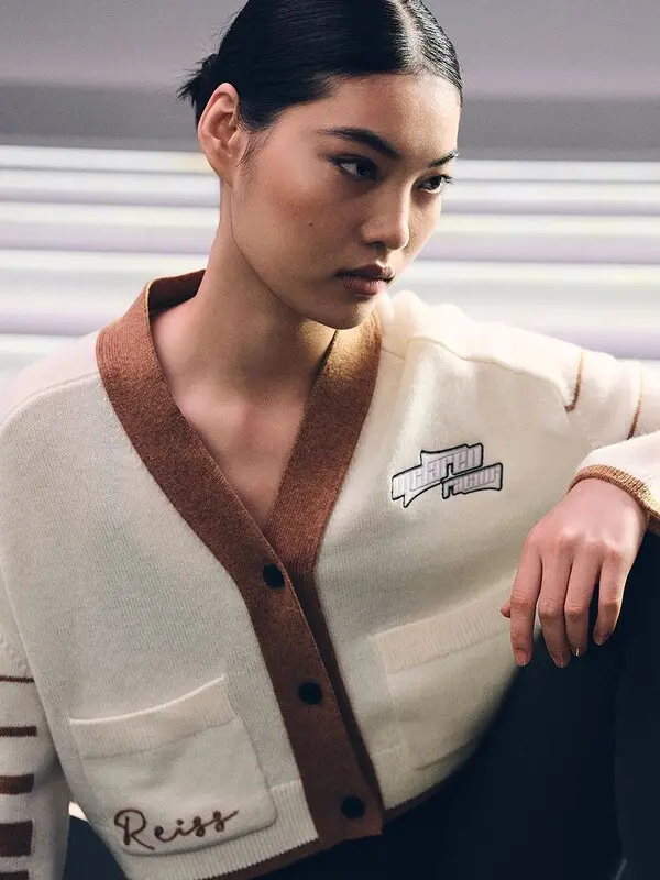 REISS F1 Team Drive Crop Varsity Cardigan
