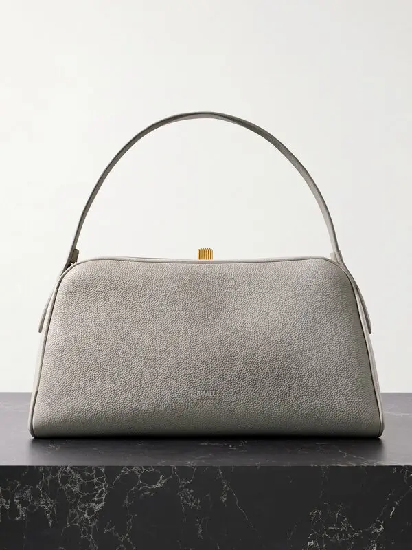 Khaite Cate Textured-leather Tote - Gray