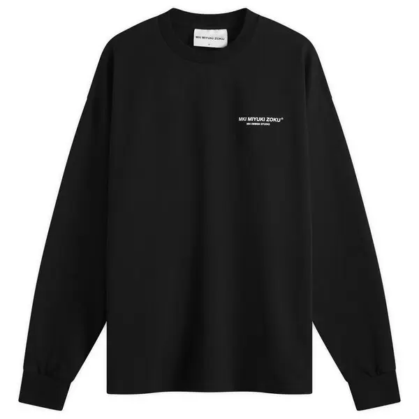 MKI MIYUKI ZOKU Design Studio Long Sleeve T-shirt - Black