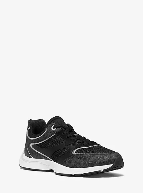 Michael Kors Riley Mixed-media Trainers - Black