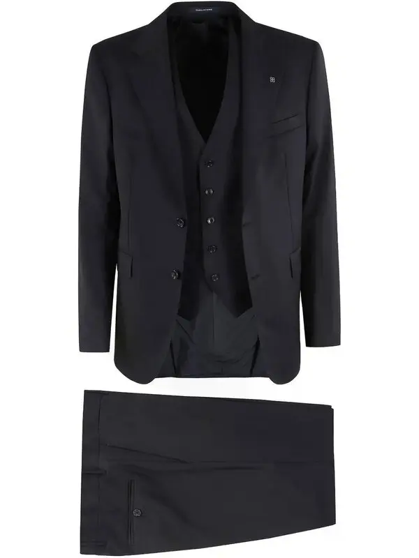 Tagliatore Single Breasted Wool Suit - Blue