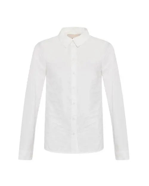 THEO THE LABEL Theia Crushed Taffeta Shirt