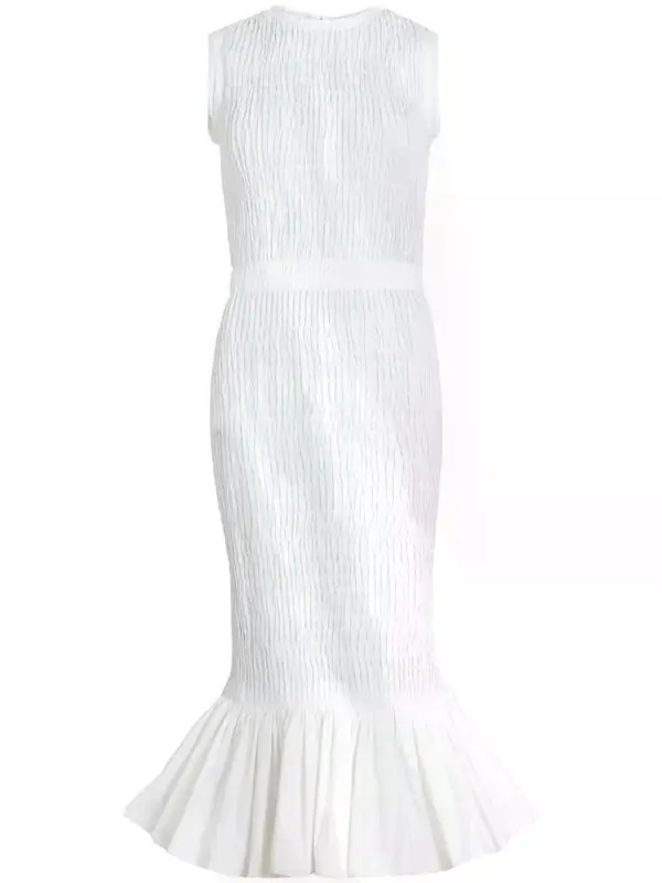 Patou Smocked Midi Dress - White