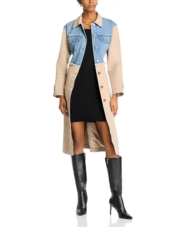 Steve Madden Soraya Mixed Media Coat