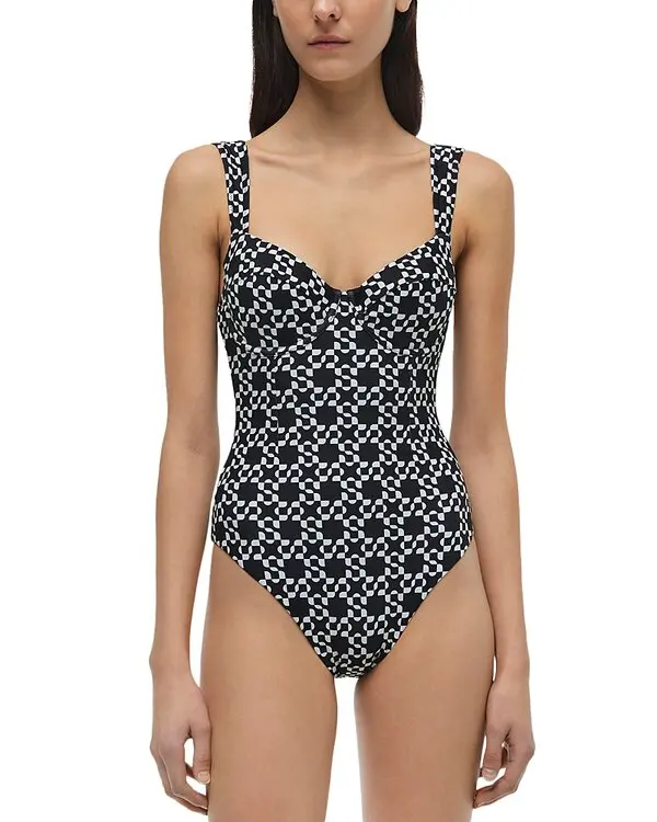 Simkhai Lexi Bustier One-piece Swimsuit - Black
