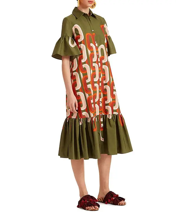 La DoubleJ Choux Midi Dress - Prometheus Placee Camouflage