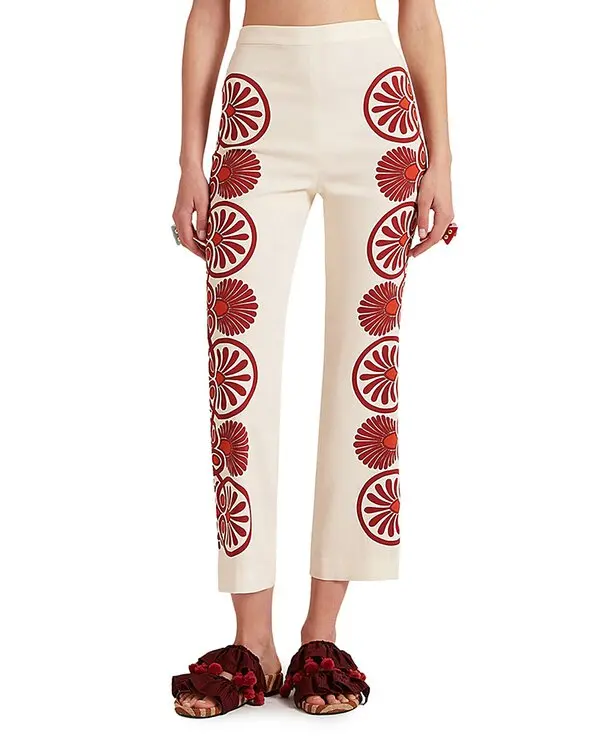 La DoubleJ Printed Stretch Pants - Medallion Placee Cream