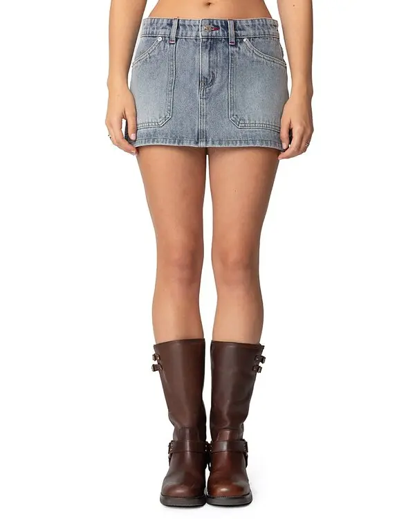 EDIKTED Gigi Carpenter Denim Mini Skirt
