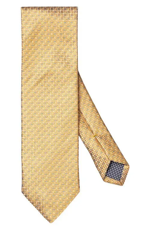 Eton Micropattern Silk Neck Tie - Light Yellow