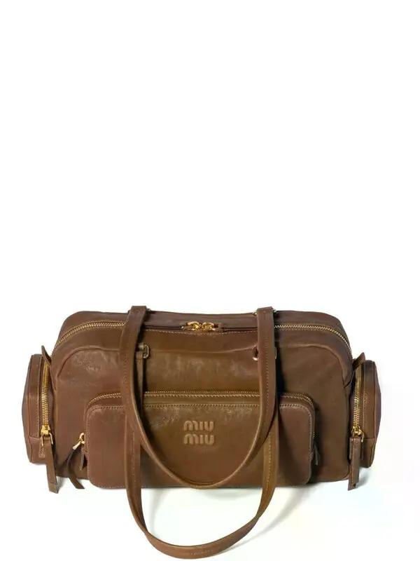Miu Miu Leather Tote - Brown