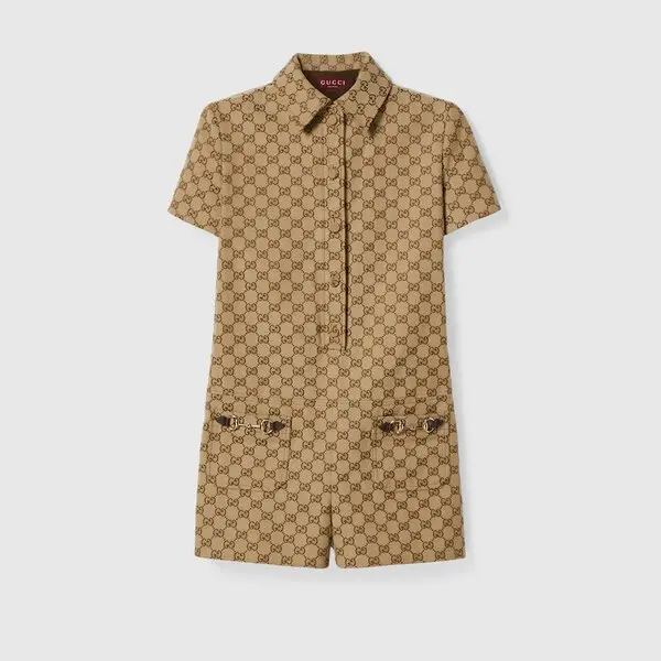 Gucci Original Gg Canvas Jumpsuit - Beige