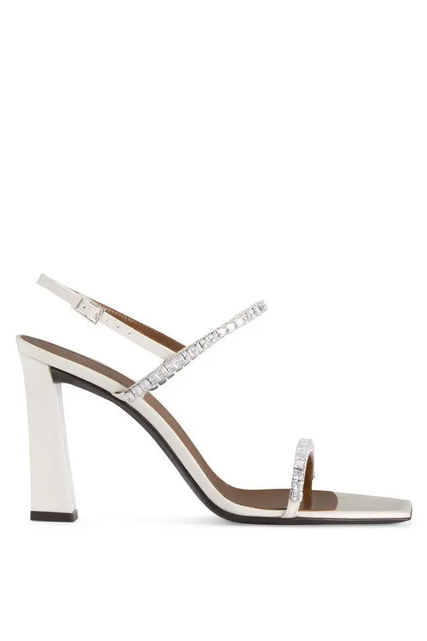 GIUSEPPE ZANOTTI Valentiine Crystal 90 Sandals - White