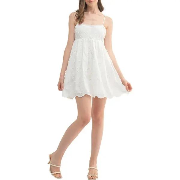 ALL IN FAVOR Broderie Anglaise Mini Dress