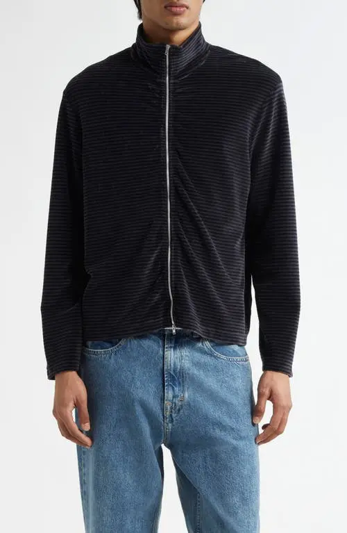 Our Legacy Phantom Stripe Shrunken Velour Zip Jacket
