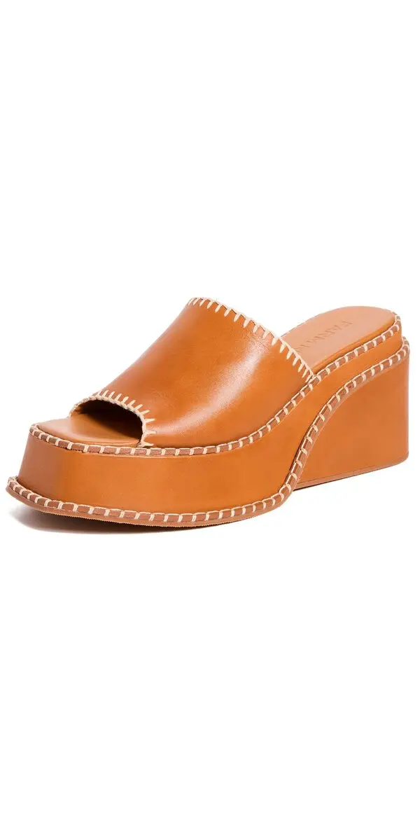 Farm Rio Leather Wedge Mule Sandals