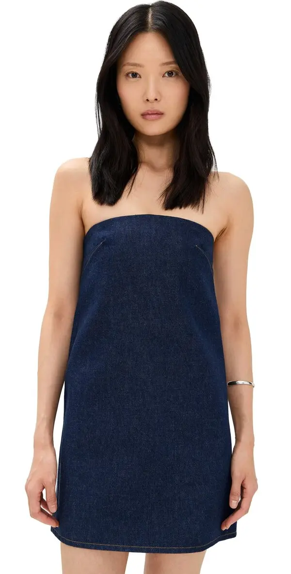 FRAME The Strapless Mini Denim Dress - Acquaintance