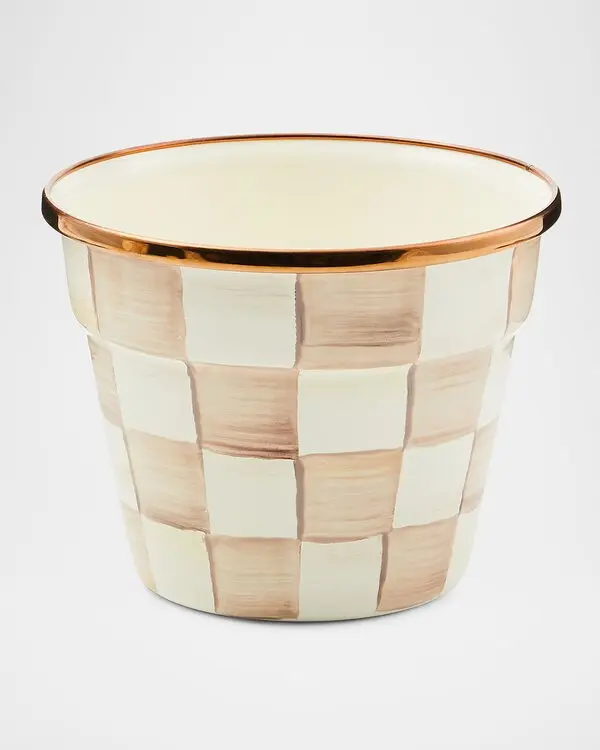 MACKENZIE-CHILDS Mocha Check Small Garden Pot