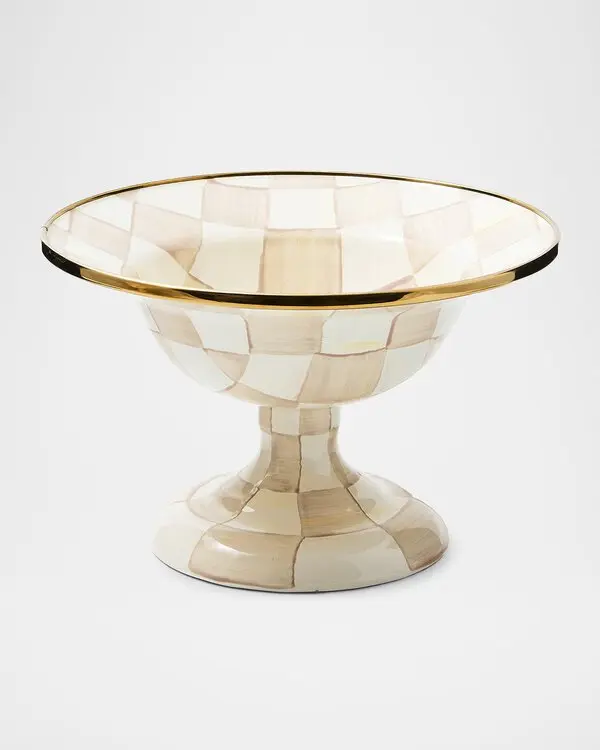 MACKENZIE-CHILDS Mocha Check Small Compote - One-color