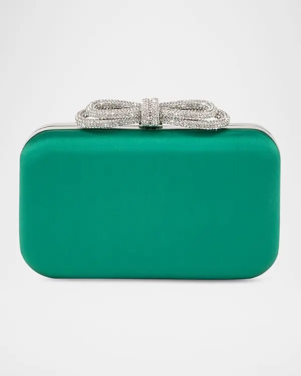 Mach & Mach Galaxy Bow Embellished Clutch Bag - Emerald