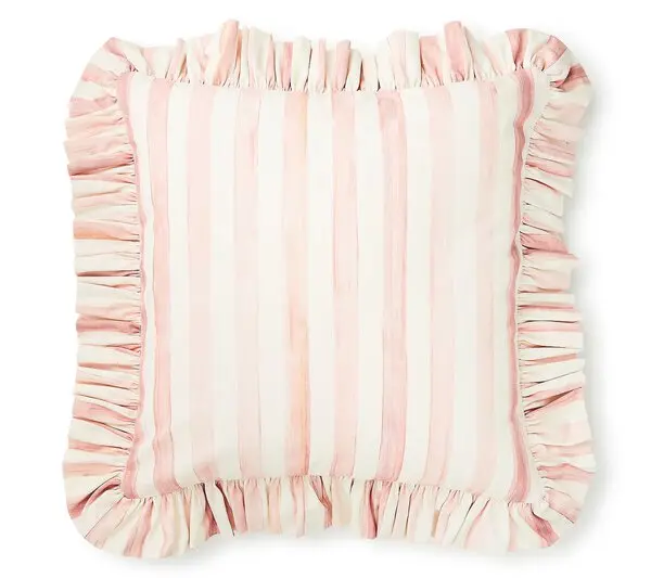 MACKENZIE-CHILDS Rosy Stripe Ruffle Throw Pillo W