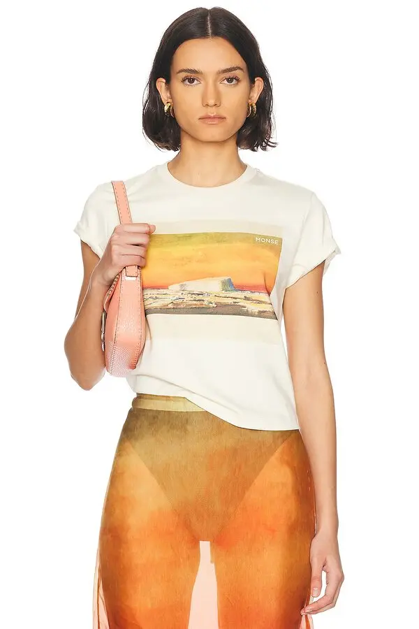 Monse Postcard Print Tee - Ivory