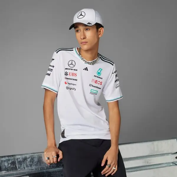 Adidas Mercedes-amg Petronas Formula One Team Driver Authentic Jersey - White / Black