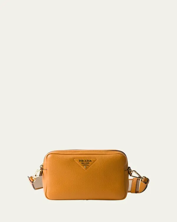 Prada Daino Soft Leather Camera Bag - Ambra