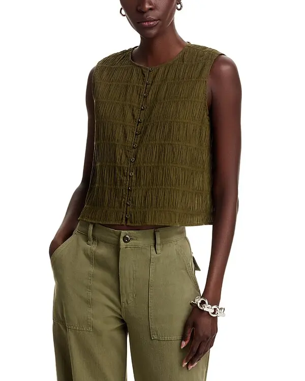 FRAME The Smocked Tank - Juniper