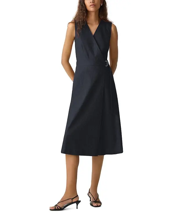 Theory Sleeveless A-line Wrap Dress - Black