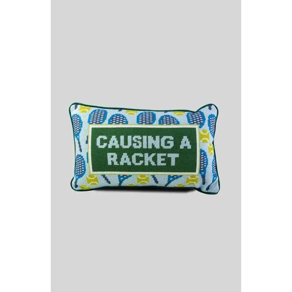 FURBISH Needlepoint Pillow - Causing A Racket