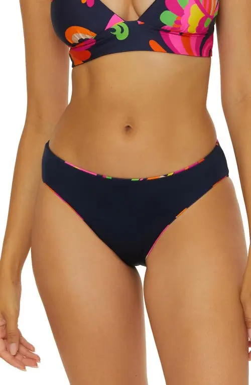 Trina Turk Poolside Reversible Hipster Bikini Bottom - Navy/ Multi
