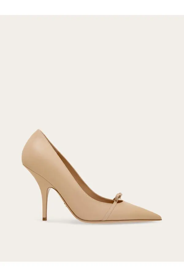 FERRAGAMO Mini Bow Kitten Heel Pump - Red