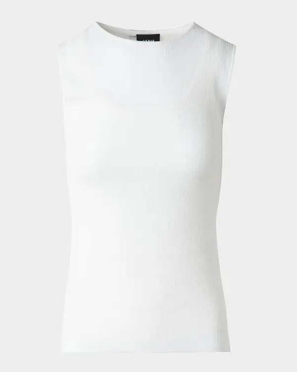 Akris Structured Double-layer Knit Top - Ecru