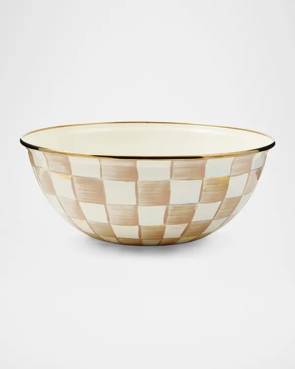 MACKENZIE-CHILDS Mocha Check Medium Everyday Bowl - One-color