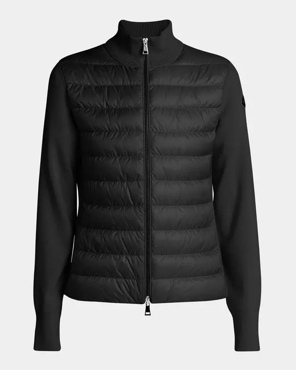 Moncler Padded Wool Cardigan - Black