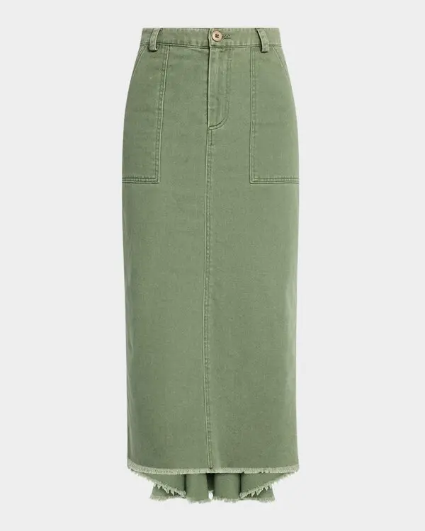 Le Superbe Denim Midi Skirt