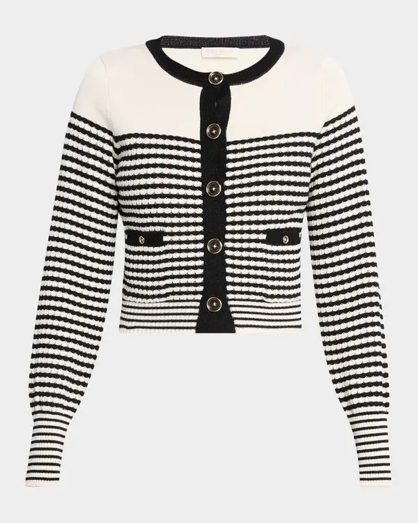 Ramy Brook Bea Textured Stripe Cardigan