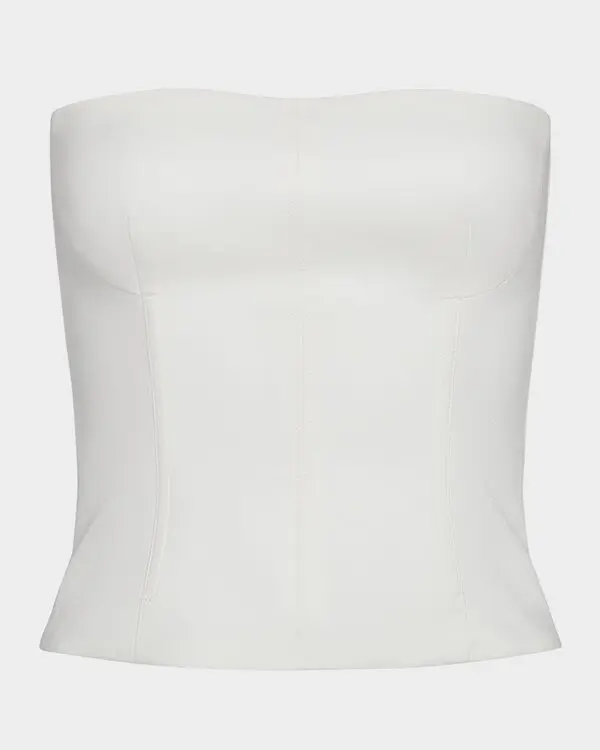 TWP Jillian Strapless Bustier Top - Ivory