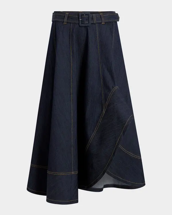 Cinq À Sept Zelda Denim Midi Skirt