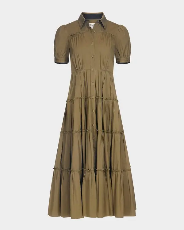 Diane Von Furstenberg Queena Tiered Ruffle Midi Dress