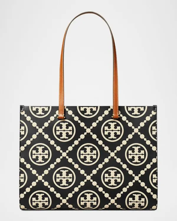 Tory Burch T Monogram Embossed Tote Bag - Blackwhite