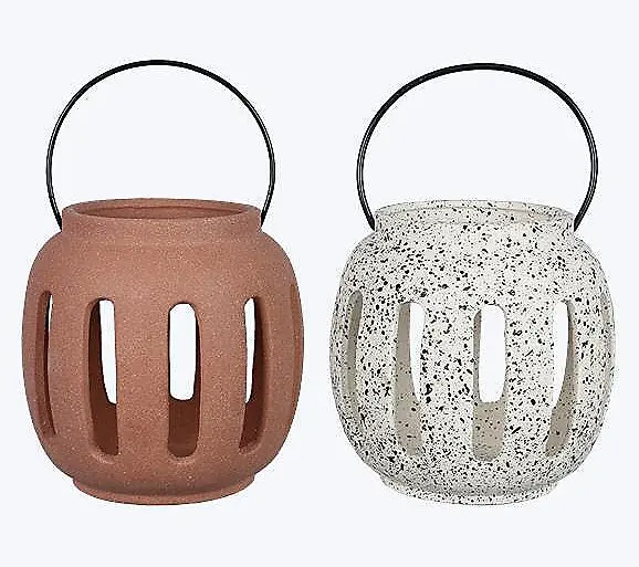 YOUNG'S INC. Young's Ceramic Lantern, Set Of 2