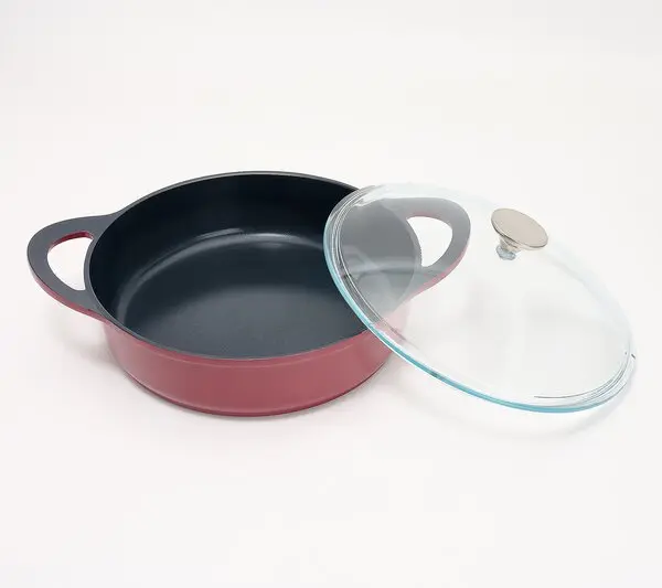 TECHNIQUE 4.2-qt Nonstick Cast Aluminum Braiser W/ Glass Lid