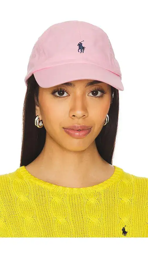 Ralph Lauren Polo Pony Baseball Cap Carmel Pink Jewel Blue
