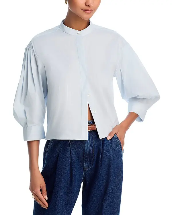 FRAME The Modern Puff Top - Light Chambray Multi