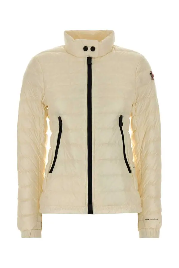 Moncler Parka With Button And Zip Closure - White